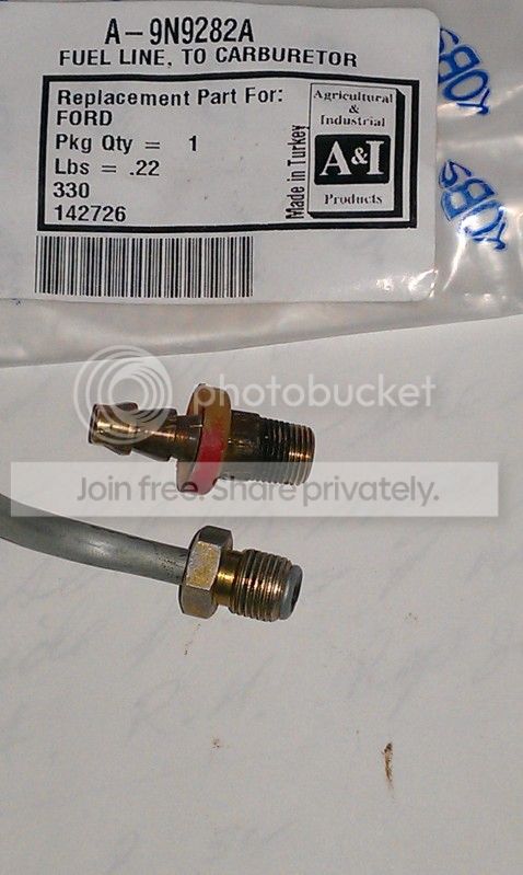 New fuel line fittings 8N | Yesterday's Tractors Forums