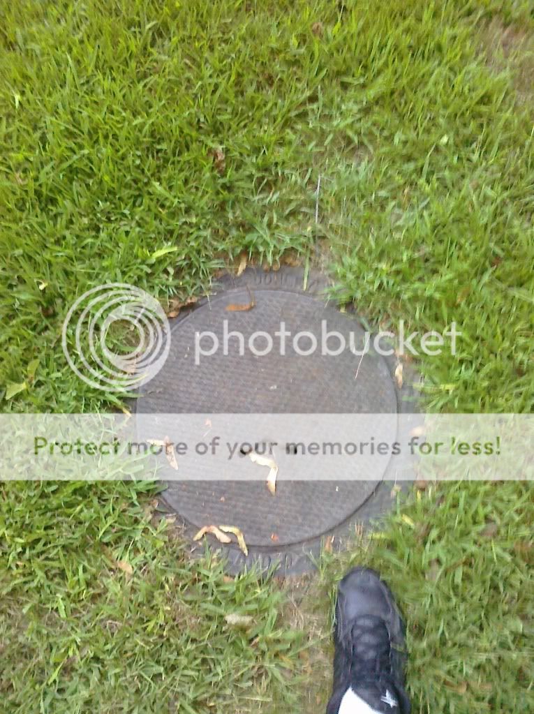 manhole-like cover in backyard (house, live in, oil) - Long Island ...