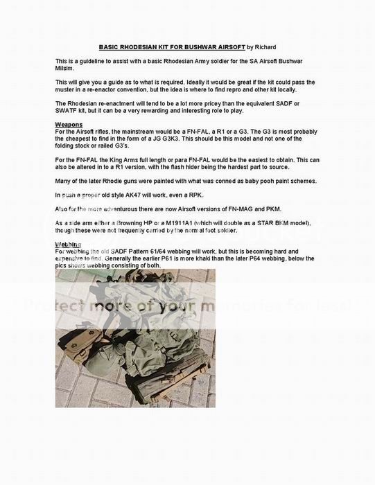 Basic Rhodesian Kit guidelines for Bushwar airsoft, vers 2 - www.nutria ...