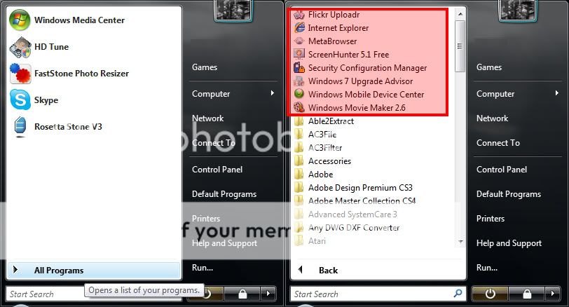 Solved - Start Menu All Programs List - how to not show recent programs ...