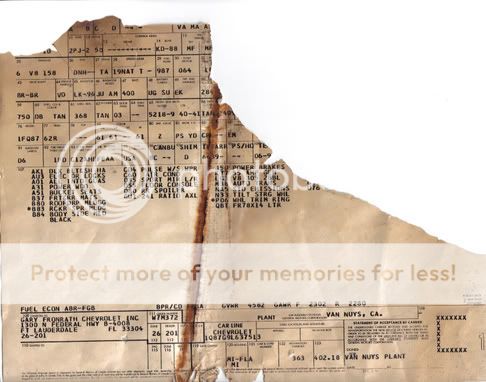 Build Sheet | Chevy Nova Forum