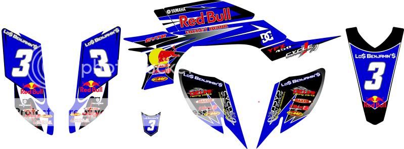 04-09 YAMAHA YFZ450 YFZ 450 RED BULL GRAPHICS KIT | eBay