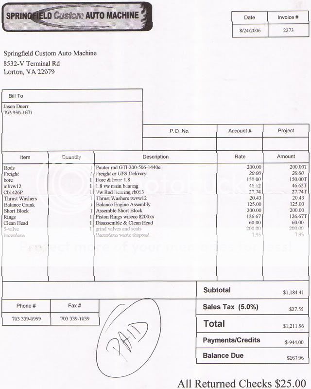 How much did u pay at the machine shop | VW Vortex - Volkswagen Forum