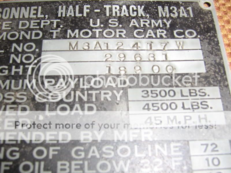 need picture of DiamondT M3A1 Dataplate, or help.... - G503 Military ...