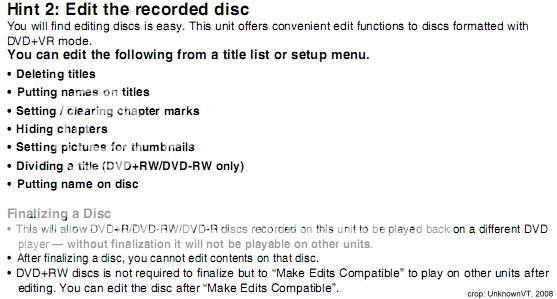 Finalize vs. Make Edits Compatible | AVS Forum