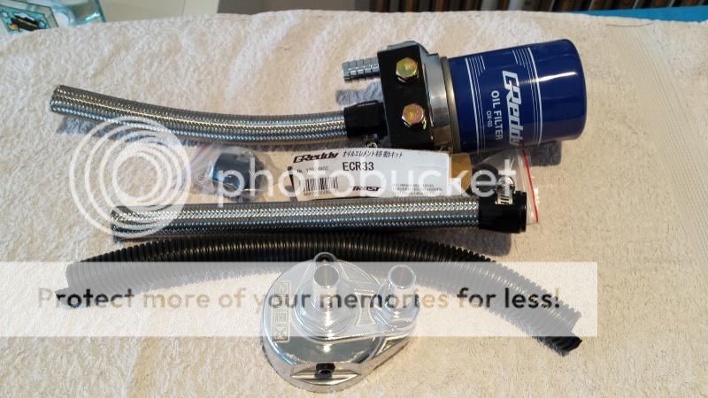 New Greddy Oil Filter Relocation Kit for R33 GTST(RB25DET) | Skyline ...