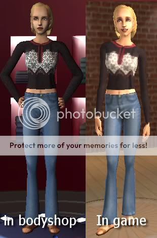 Mod The Sims - Blurry clothes created by body shop