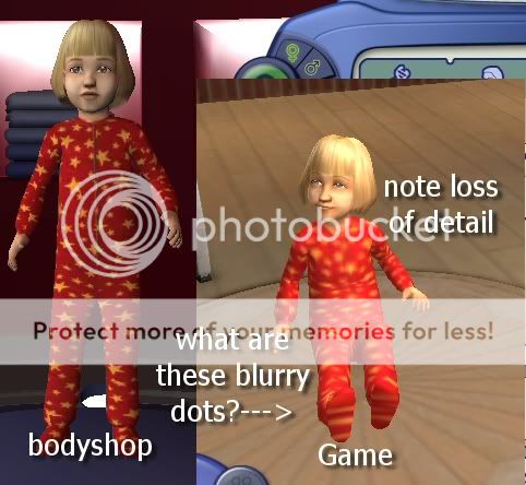 Mod The Sims - Blurry clothes created by body shop